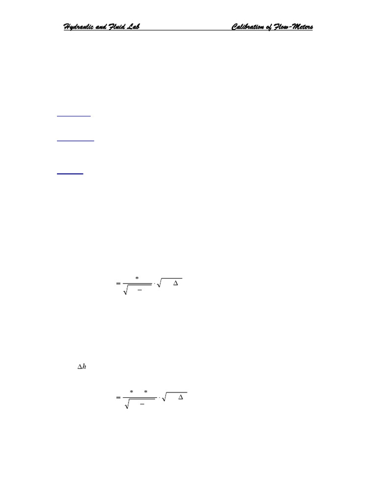 Caliberation of flow meters - ٠٩٢٨١٤ | PDF | Flow Measurement | Calibration