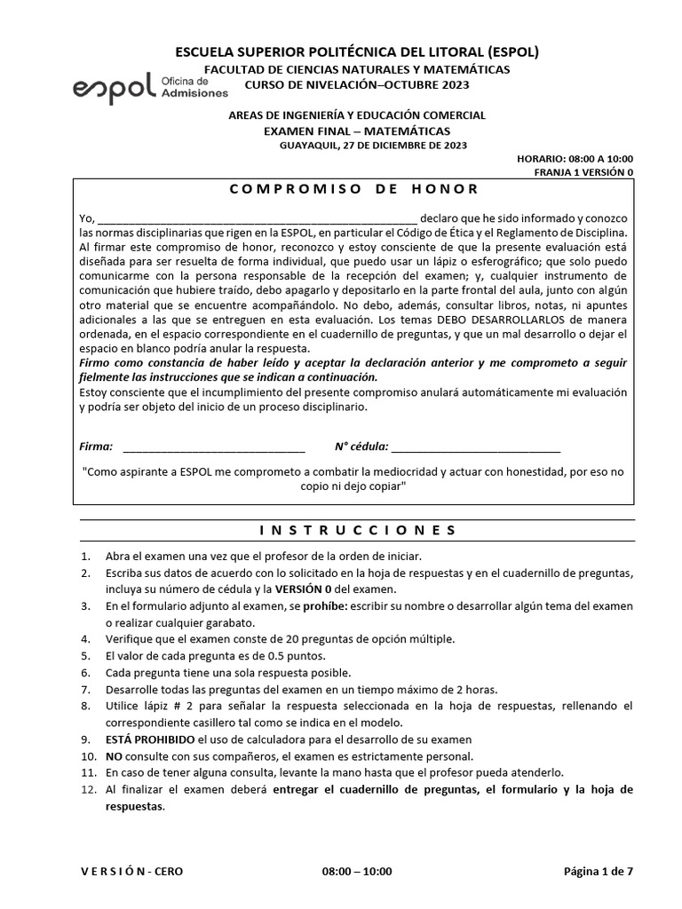 ExFinal F1F2 F | PDF | Función (Matemáticas) | Proposición