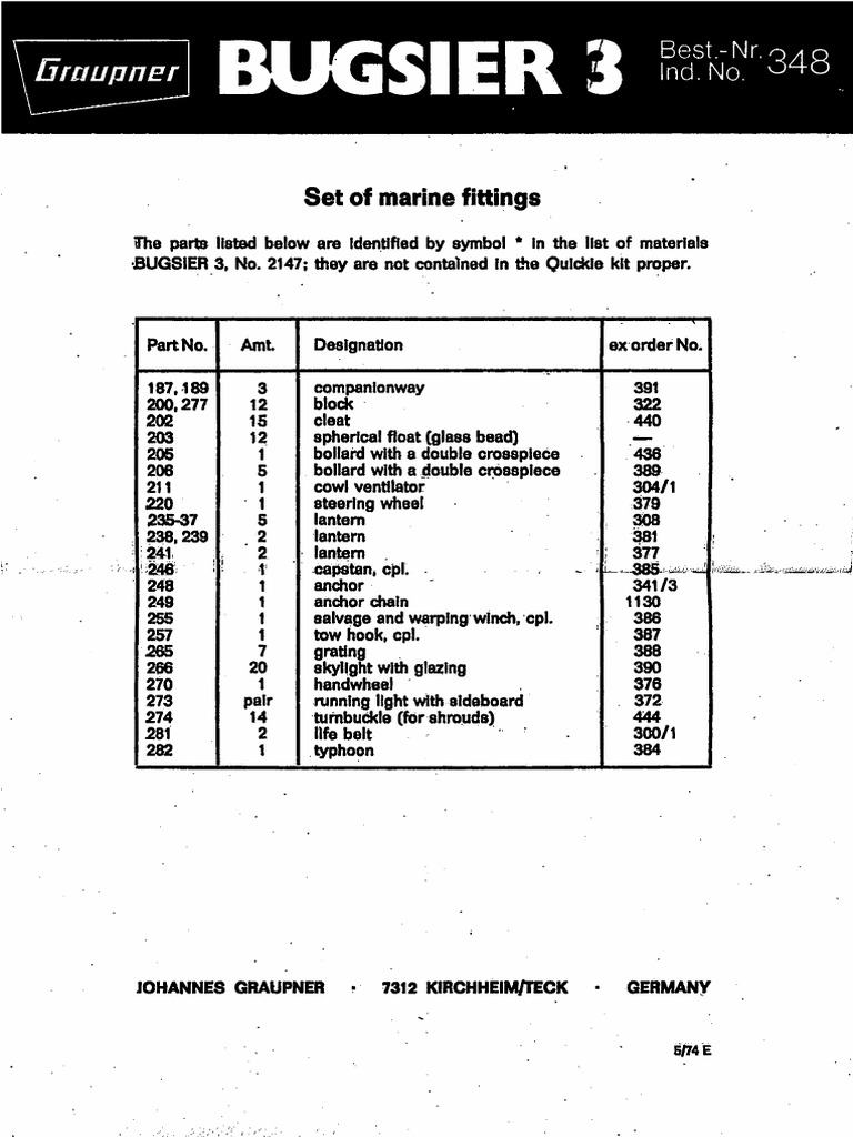 Bugsier 3 Marine Fittings | PDF