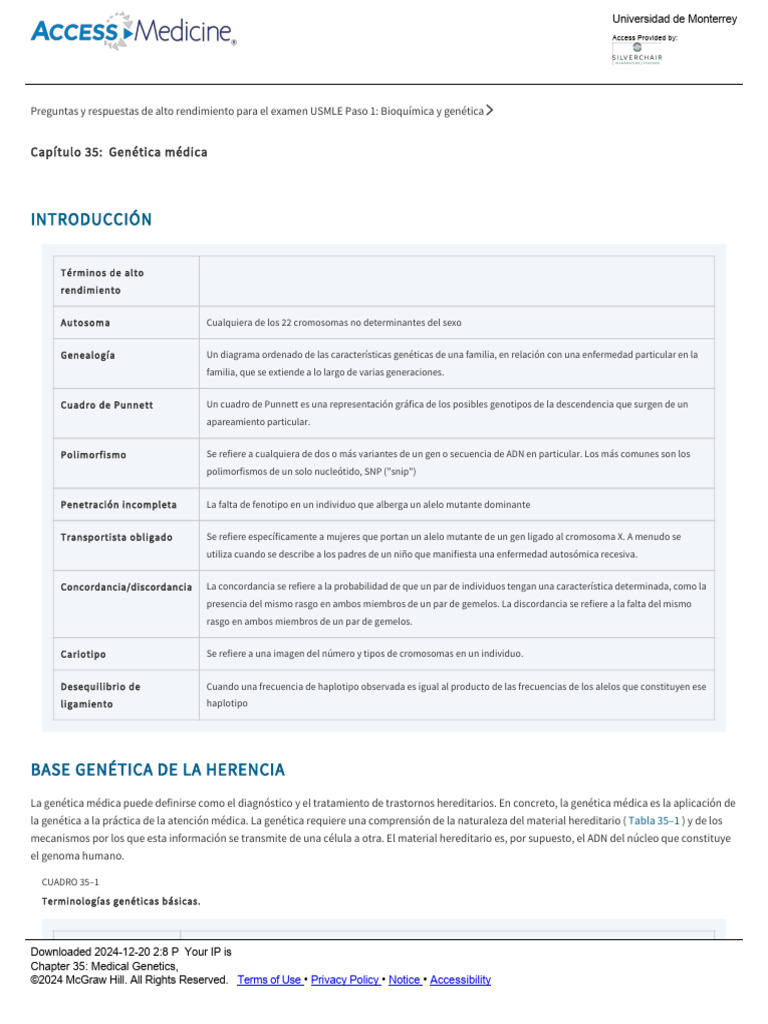 Chapter 35 - Medical Genetics | PDF | Dominancia (Genética) | Alelo