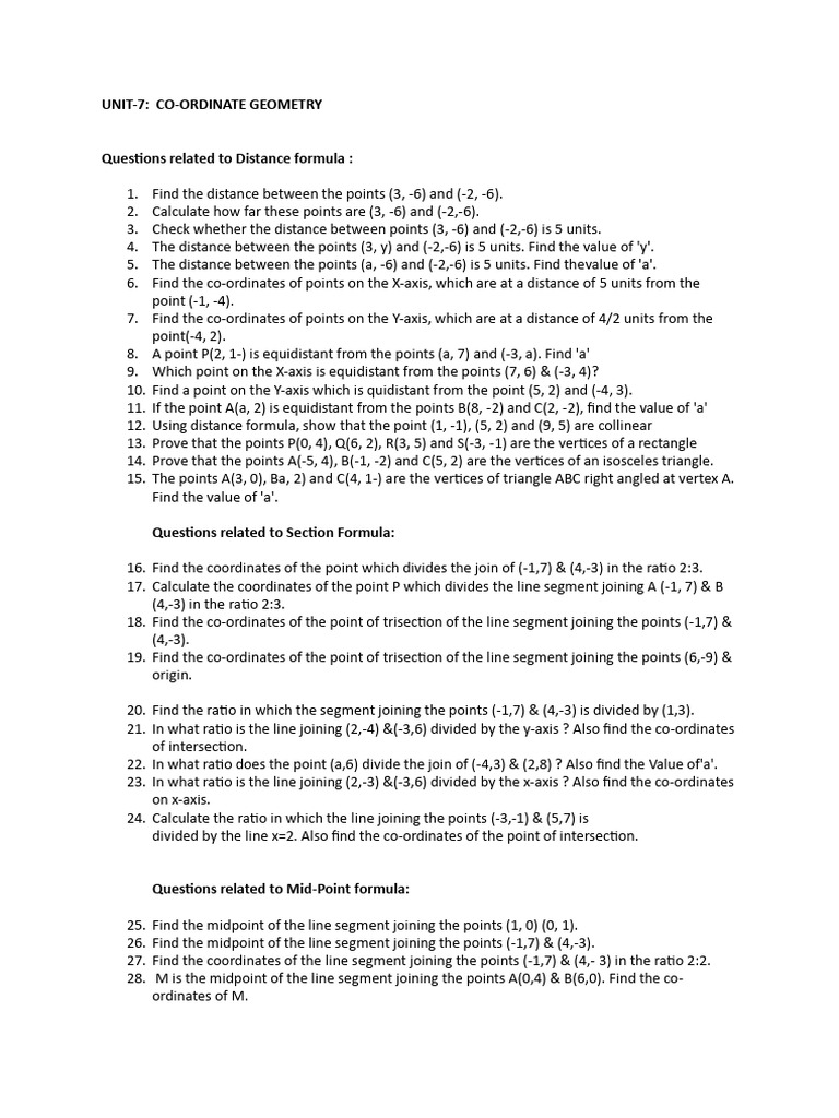 Coordinate Geometry 10 Pdf Triangle Classical Geometry