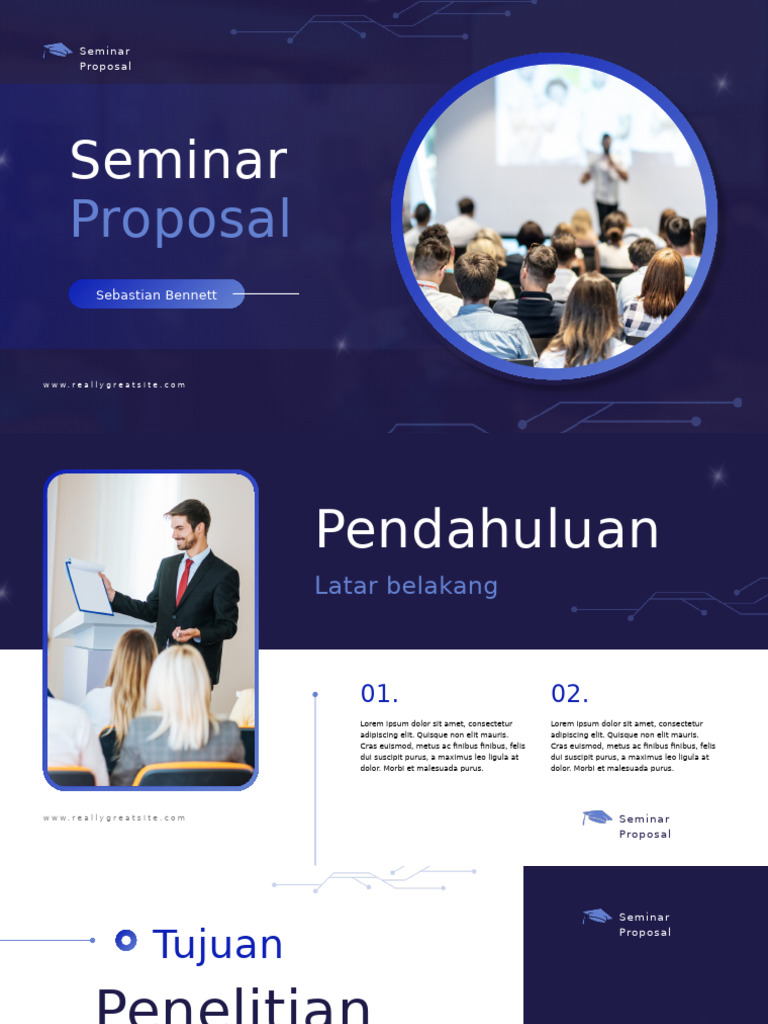 Biru Putih Profesional Teknologi Seminar Proposal Presentation | PDF
