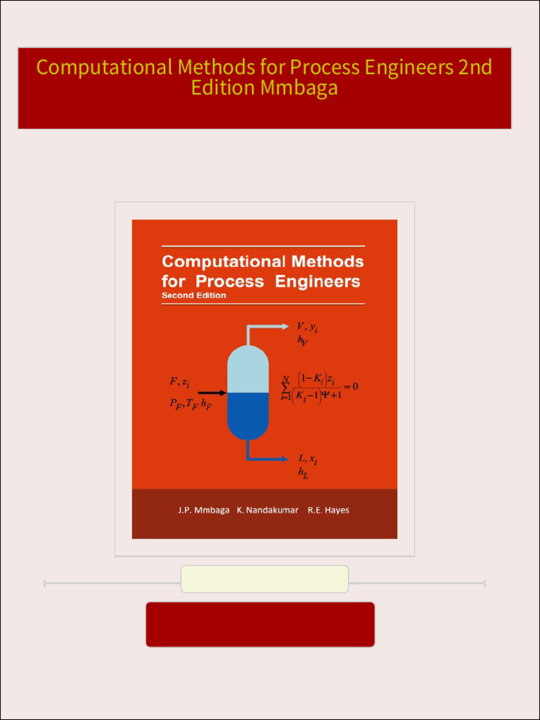 Get Computational Methods for Process Engineers 2nd Edition Mmbaga free all chapters | PDF ...