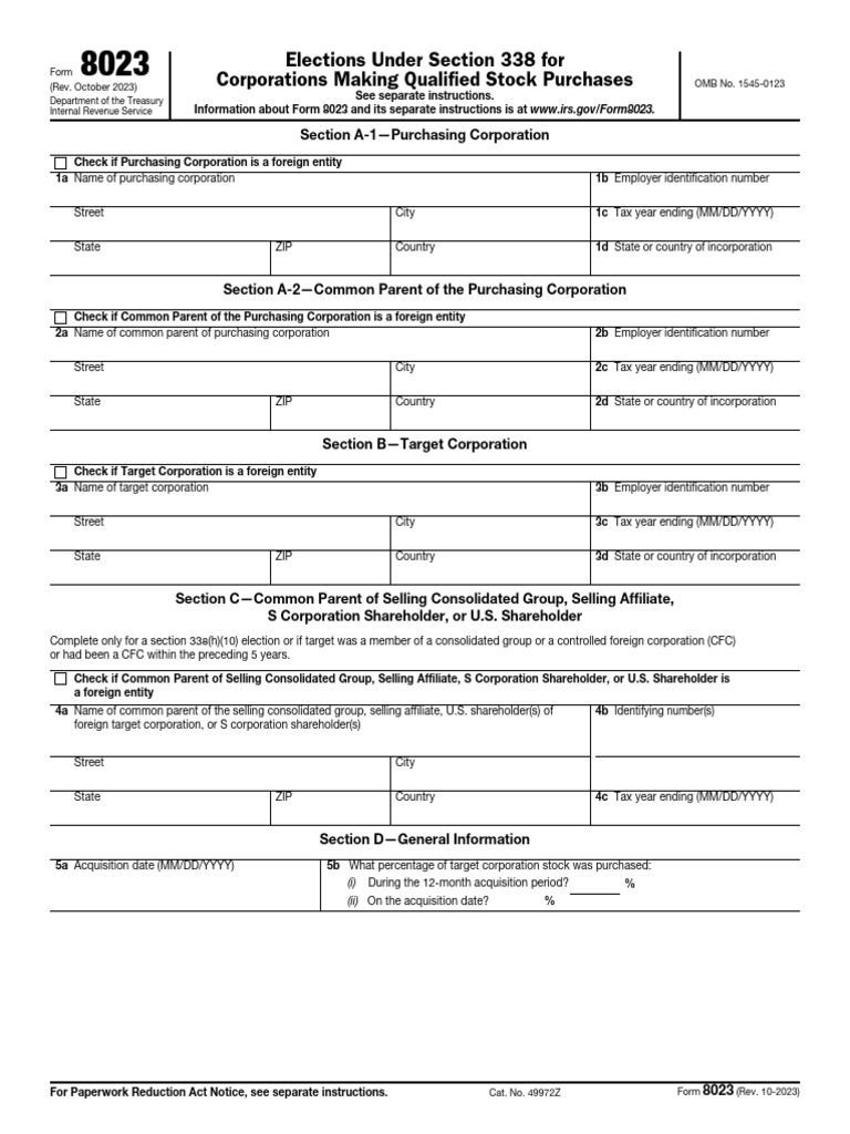 f8023 Accessible | PDF | S Corporation | Corporations