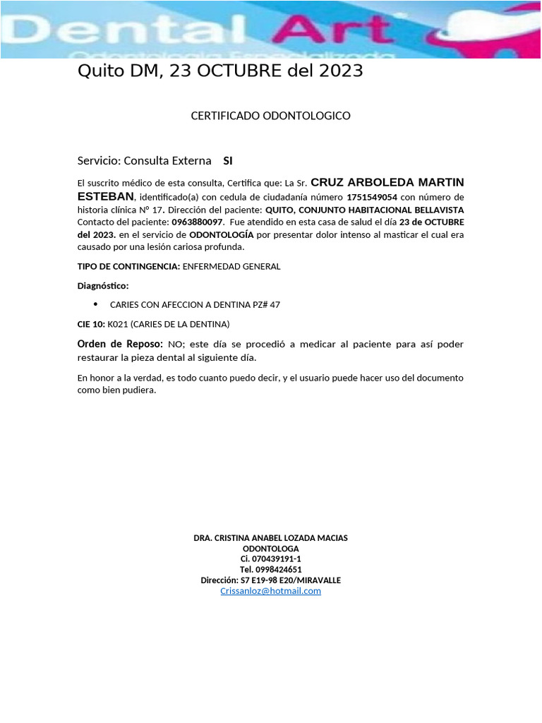 Certificado Pcte. Martin Cruz | PDF