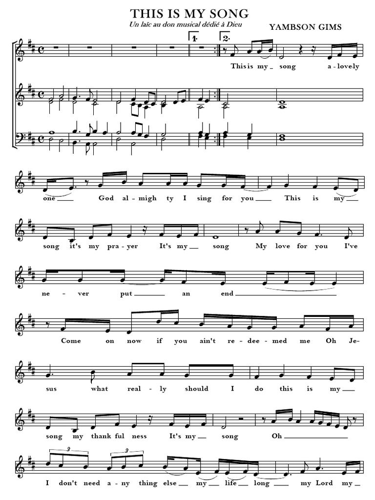 My Song: A Musical Prayer to God | PDF
