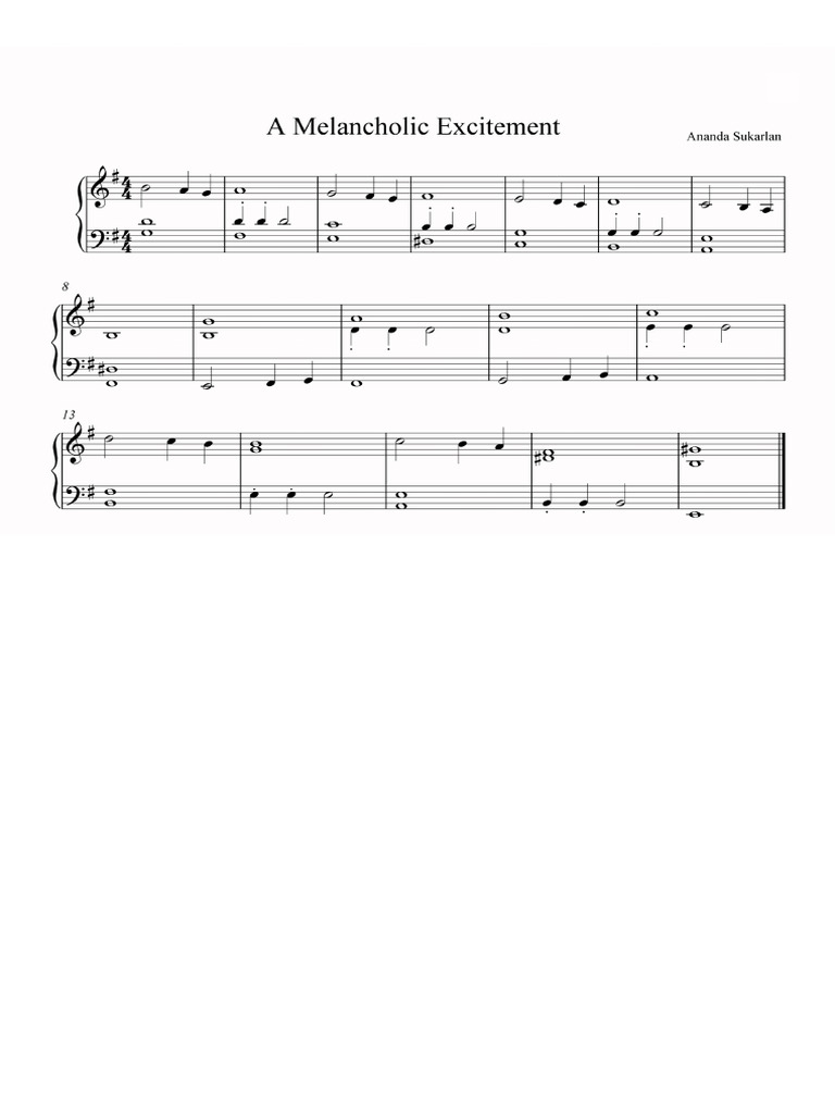 A Melancholic Excitement | PDF