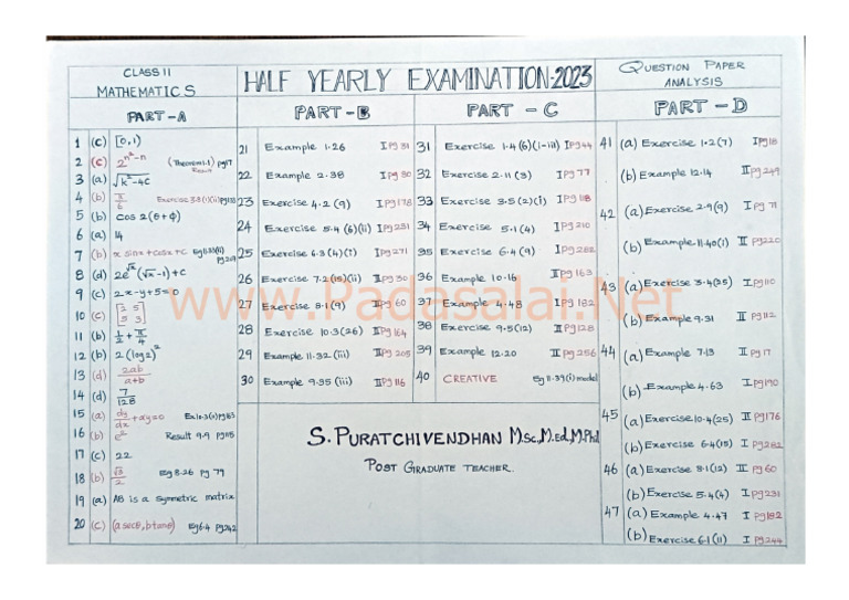 Exam Answer Keys Request | PDF