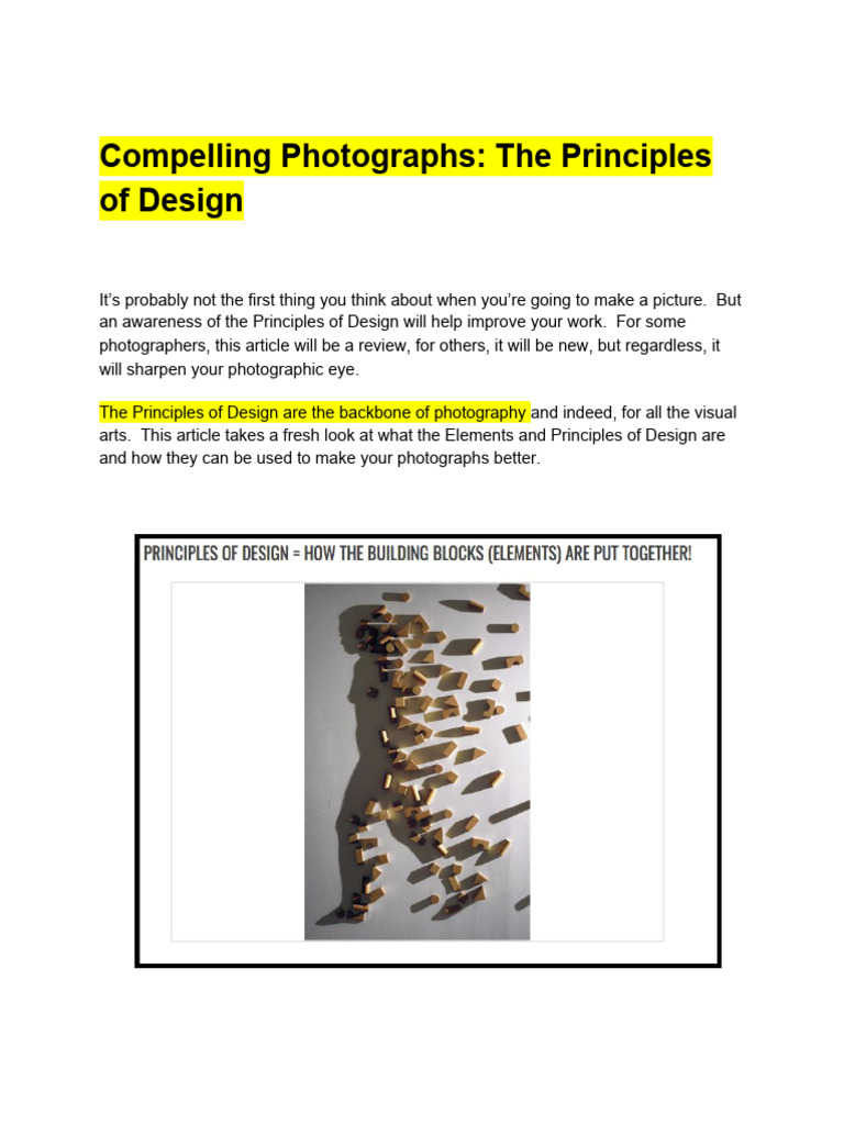 Compelling Photographs_ The Elements and Principles of Design | PDF ...