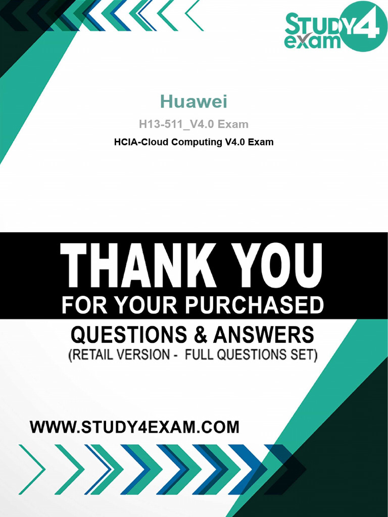 H13-511_HCIA-Cloud Computing V4.0 | PDF | Virtualization | Computer Network