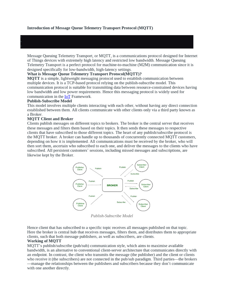 Introduction of Message Queue Telemetry Transport Protocol - Notes ...