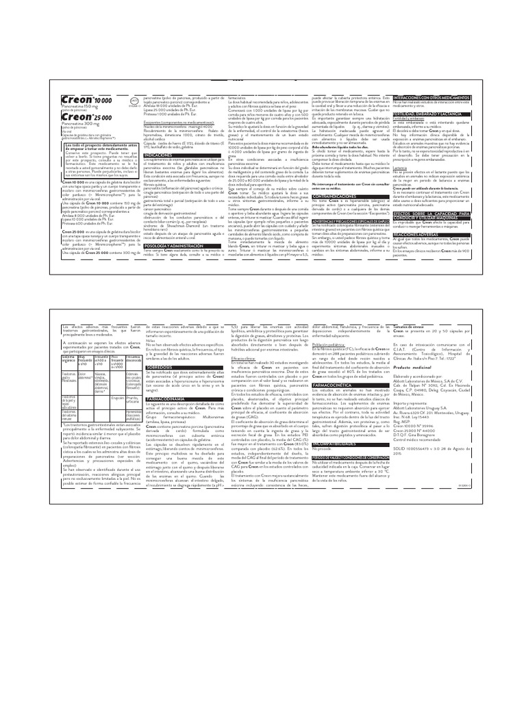 Creon-25000 (1) Okkk | PDF | Medicamentos con receta | Medicina CLINICA