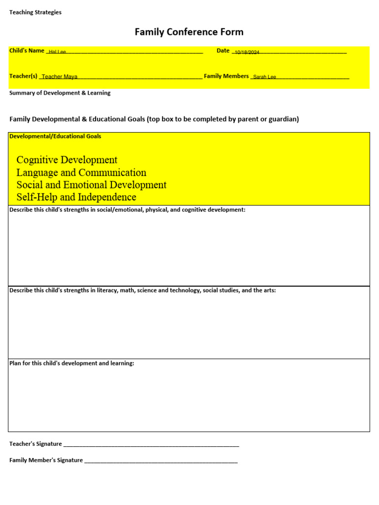 Family Conference Form | PDF