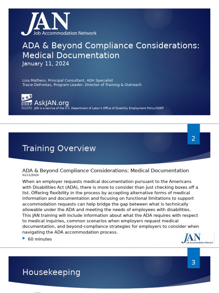 Slides January 2024 Medical Documentation | PDF | Americans With Disabilities Act Of 1990 ...