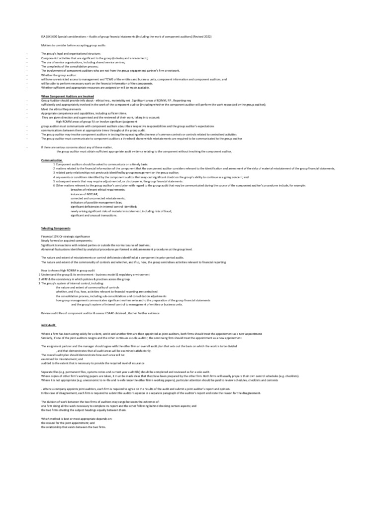 Group Audit | PDF | Audit | Internal Control