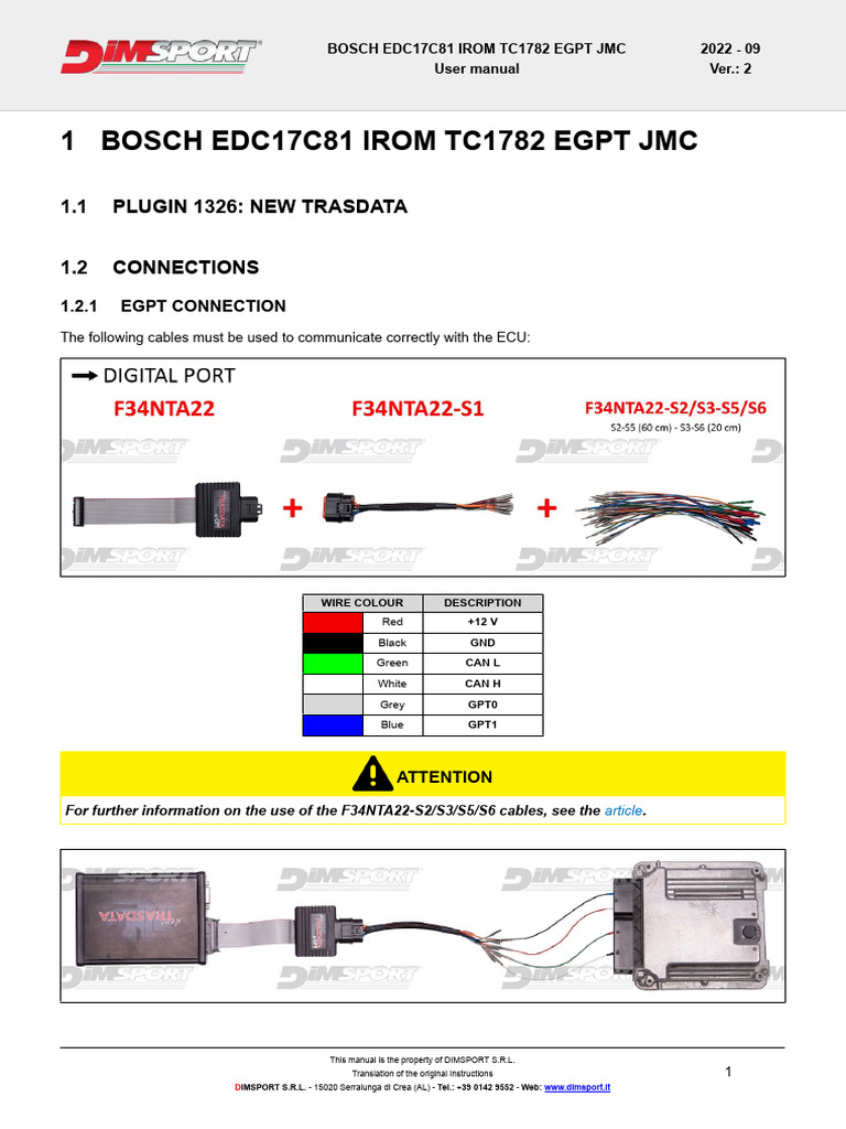 EDC17C81 TC1782 Connection Manual | PDF