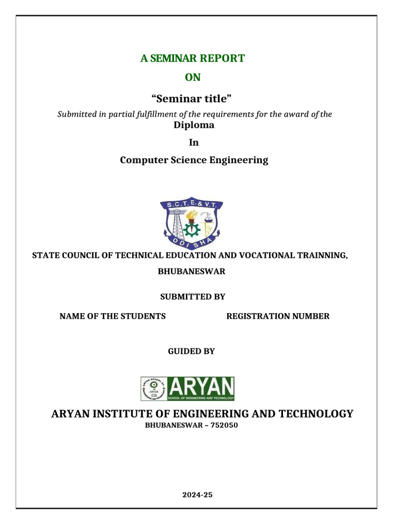 SEMINAR REPORT | PDF | Science