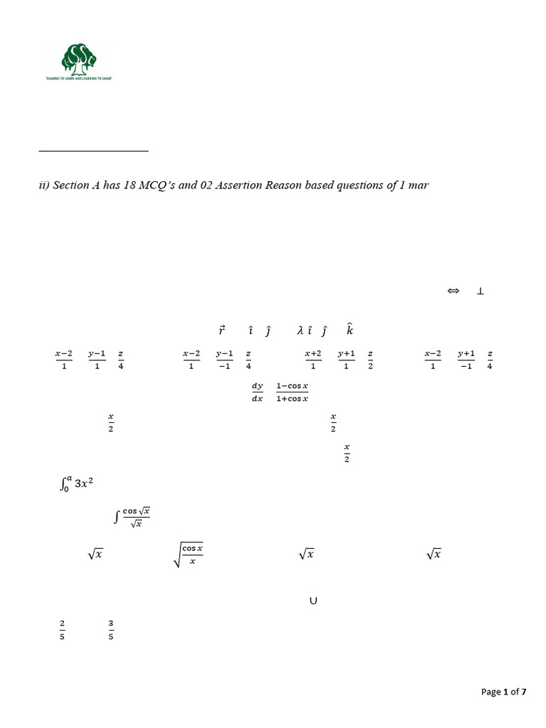 Mathematics Qp - Set 3 | PDF | Area | Line (Geometry) Mathematics Qp - Set 3 | PDF | Area | Line (Geometry)