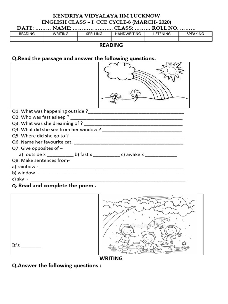 Class-1 Eng Cce Cycle-8 | PDF
