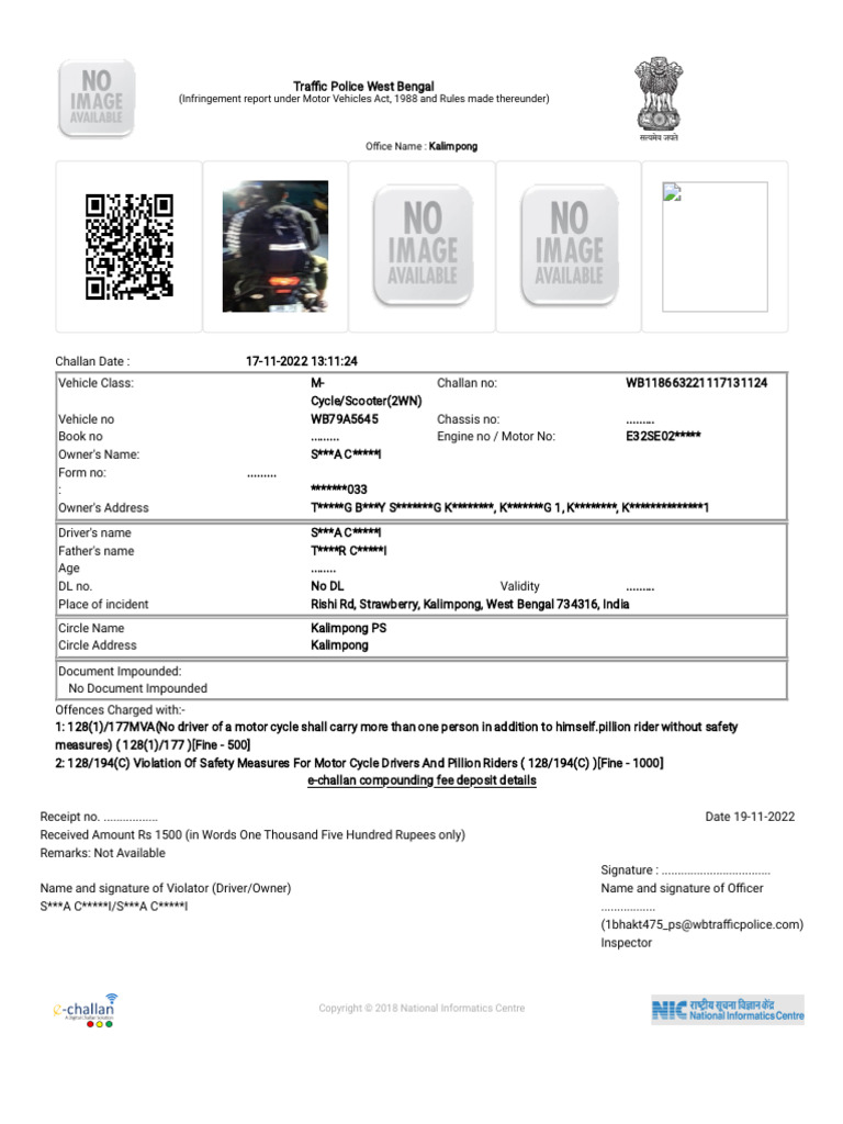 Echallan - Parivahan.gov - in Report Print-Page Challan No HVQ5/P4IZXbuMG/xzoT0sIC ...