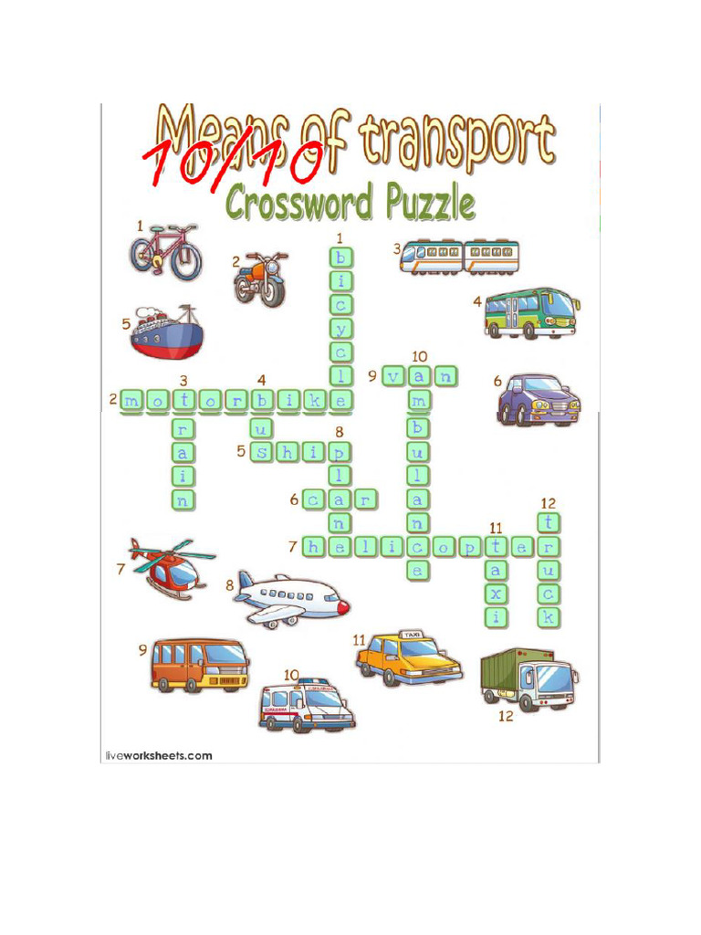 Task Live Worksheet Travel and transportation | PDF