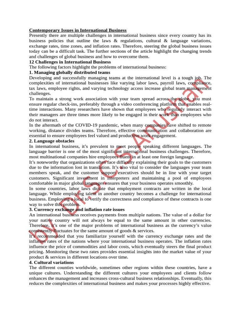 IB UNIT V | PDF | World Trade Organization | Business