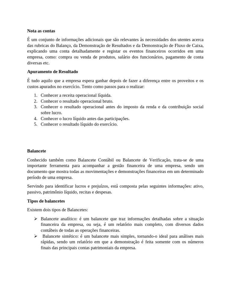 Nota As Contas | PDF