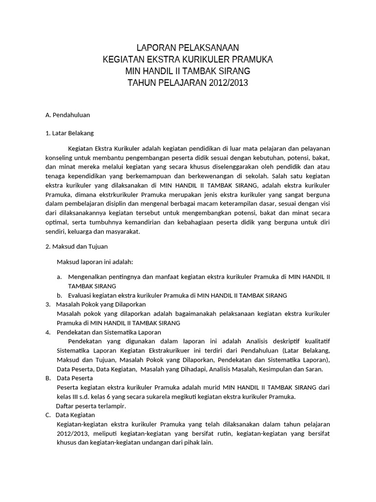 LAPORAN Pramuka | PDF