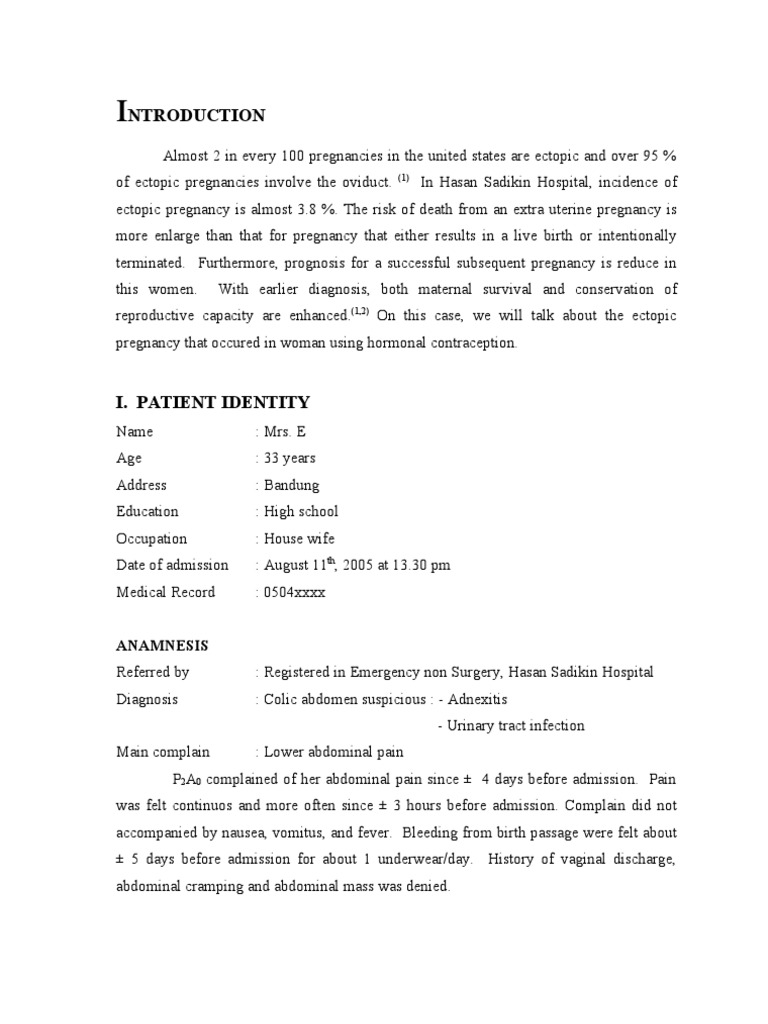 Ectopic Pregnancy | PDF | Birth Control | Pregnancy