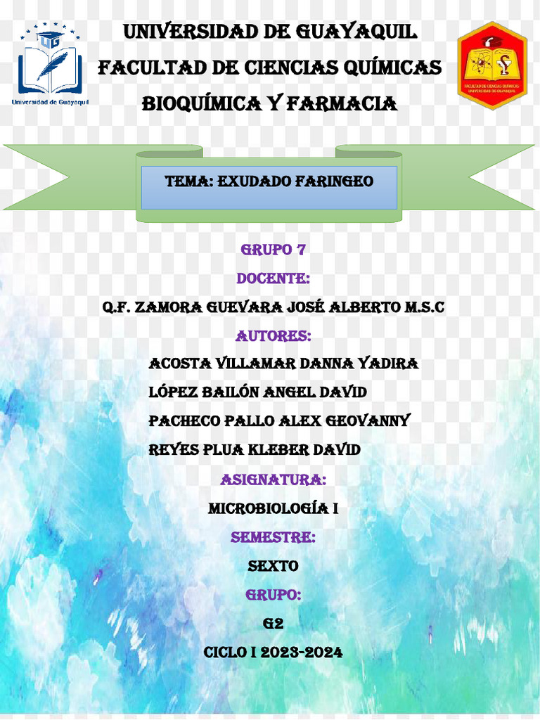 Exudado Faríngeo: Diagnóstico y Métodos | PDF | Estreptococo | Infección