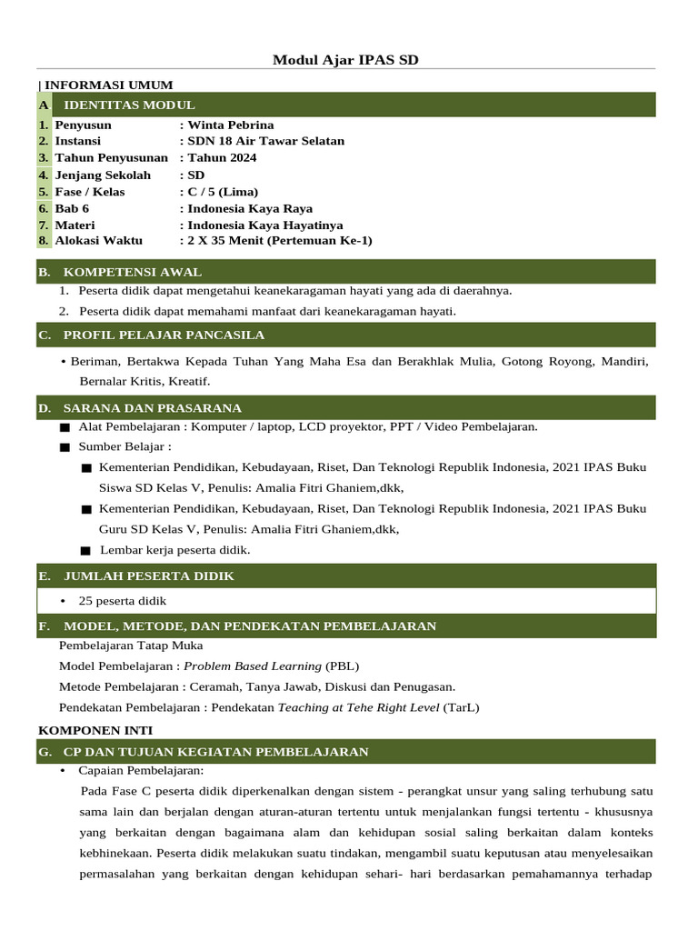 Aksi Nyata Topik 3 Ok Modul TaRl | PDF