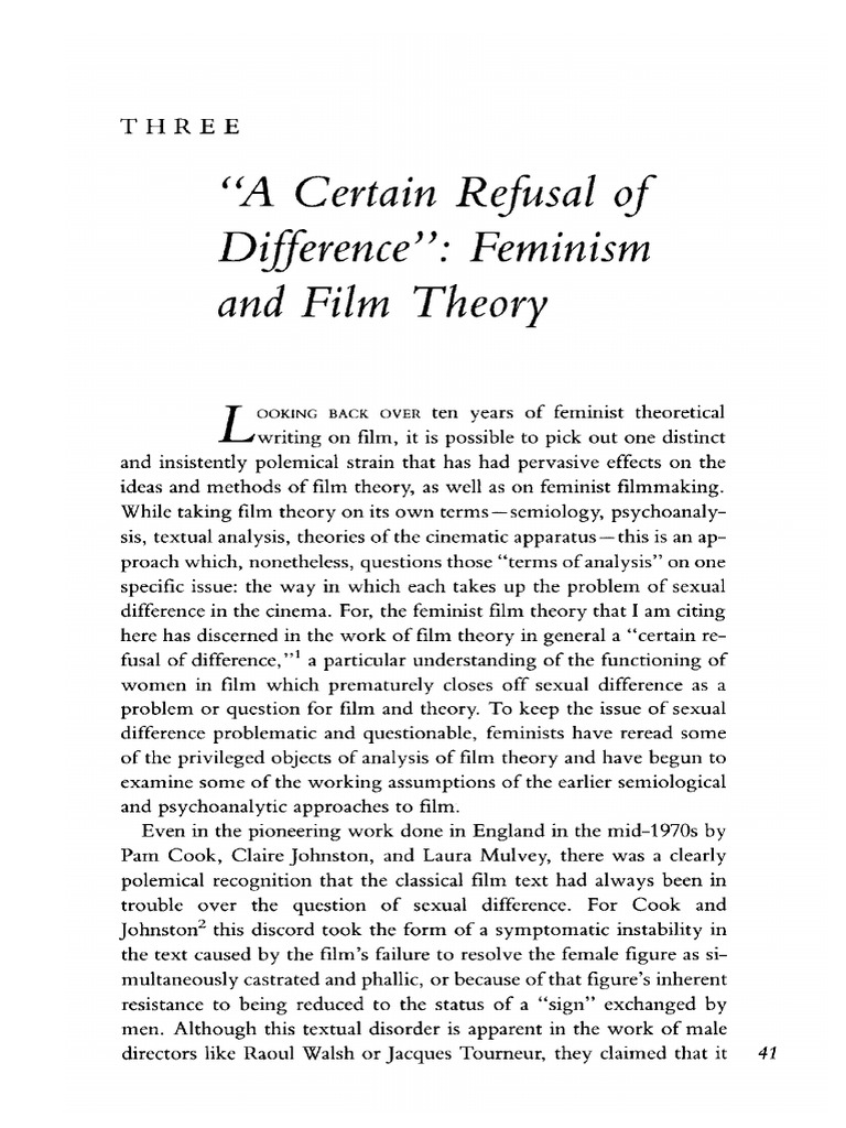 Penley Refusal of Diff CH 3 Future | PDF | Psychoanalysis | Feminism