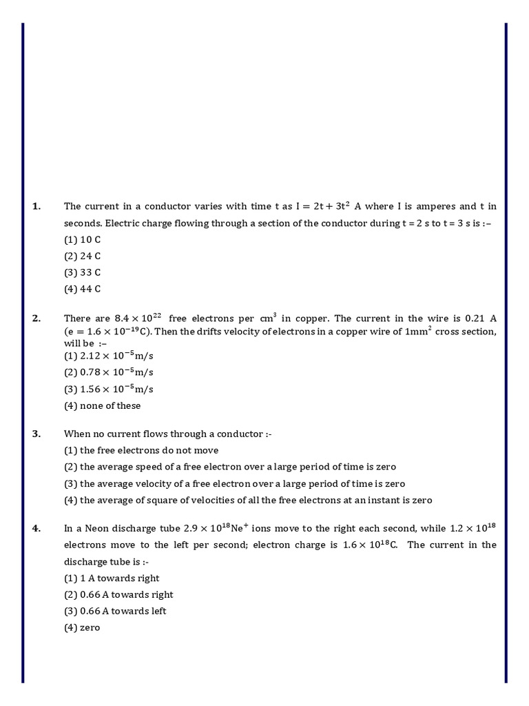 Electric Current and Resistance Problems | PDF | Series And Parallel ...