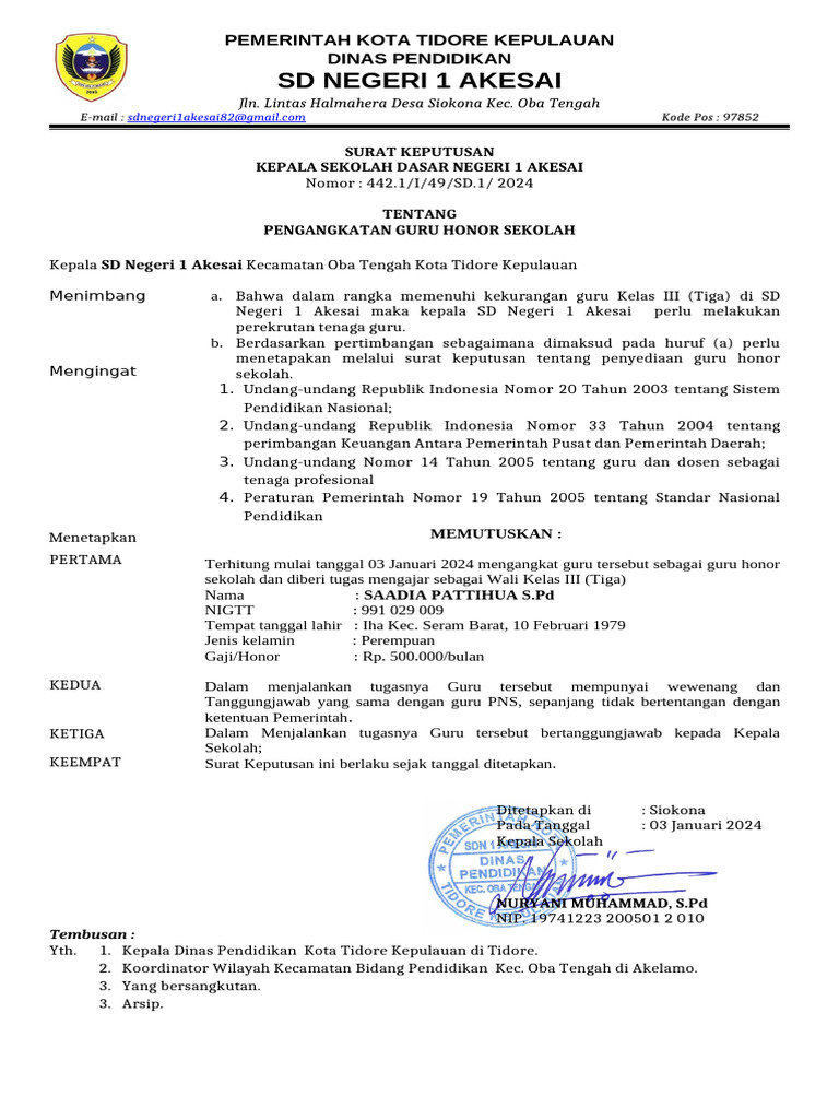 Saadia SK Honor 2024 | PDF