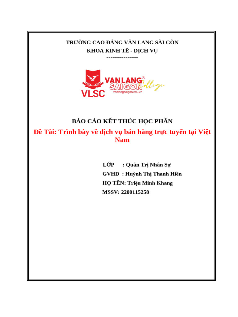 Quản Trị Bán Hàng Triệu Minh Khang | PDF