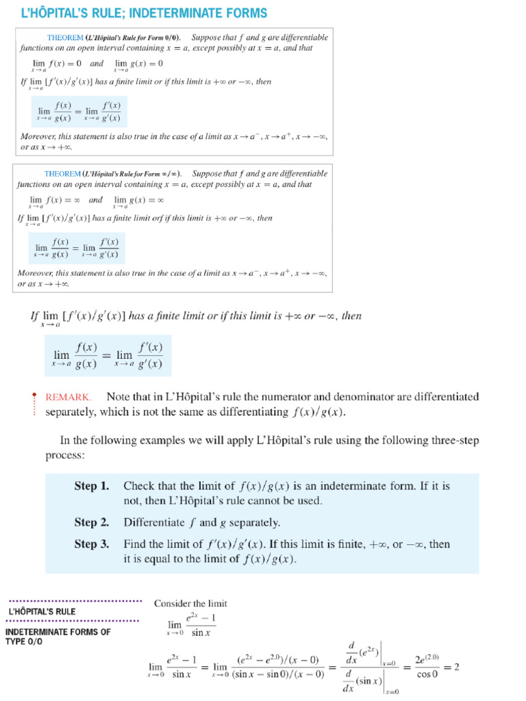 LECTURE 9 10-Indeterminate Form Improper Integral | PDF