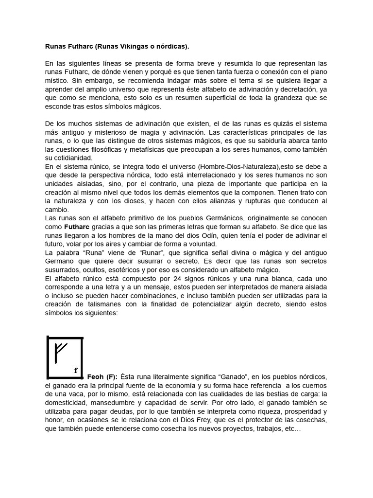 Runas Futharc: Significado y Origen | PDF | Runas | Mitología nórdica