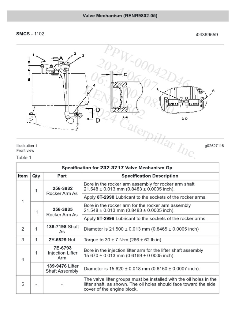 Valve Mechanism Specifications Guide | PDF | Screw | Mechanical Engineering