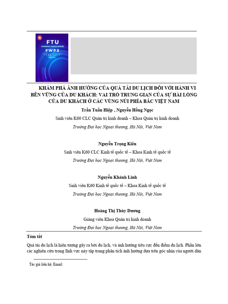 FWPS Vol 2 No 3 Paper 12 | PDF | Tourism | Survey Methodology
