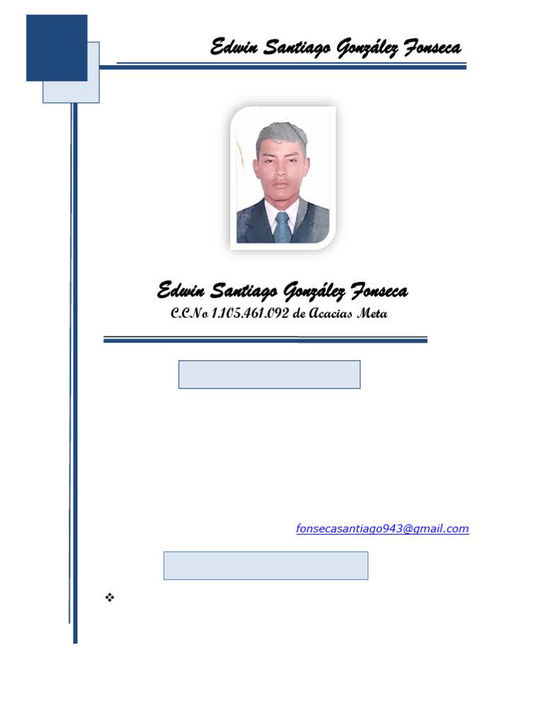 Hoja de Vida Edwin Santiago González Fonseca | PDF