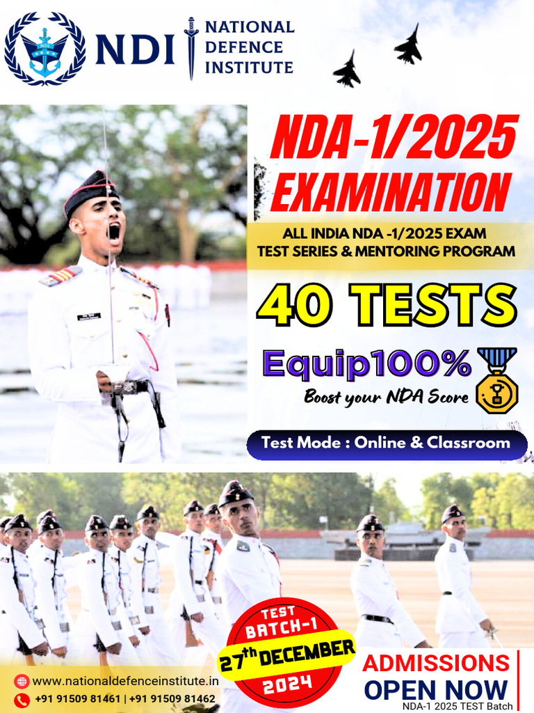 NDA-1 2025 Test Series & Mentoring | PDF