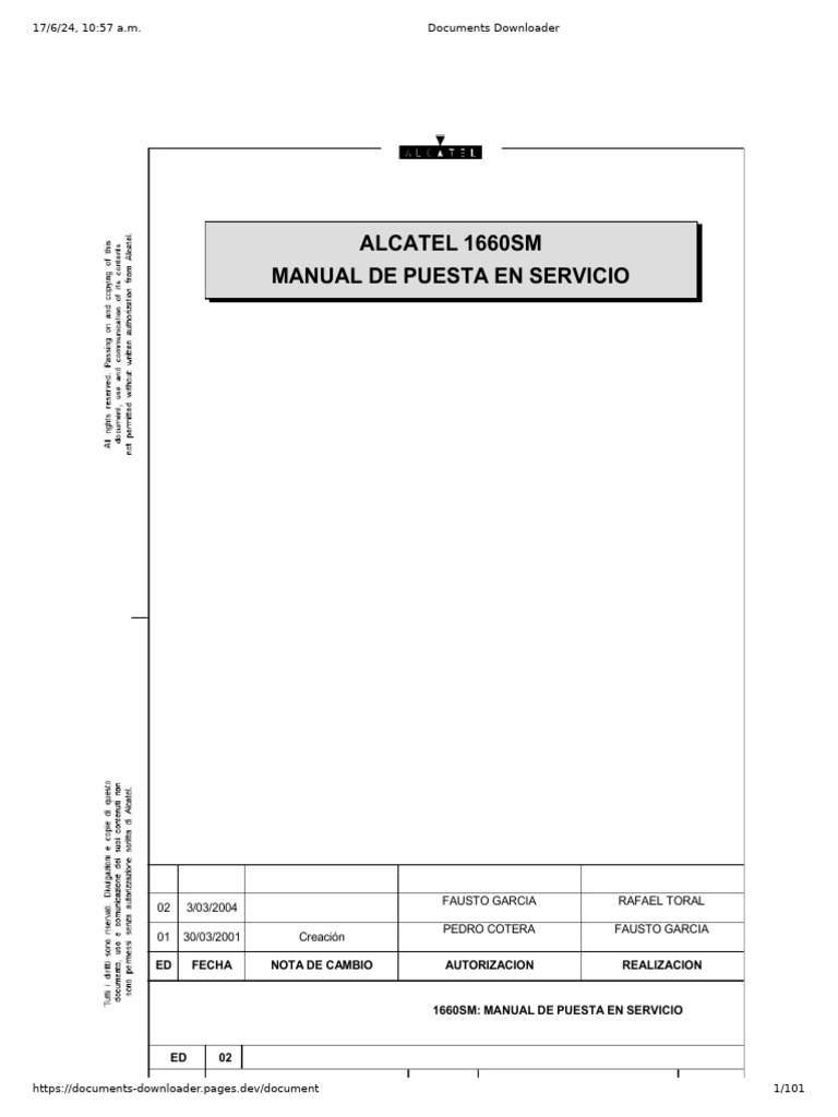 Manual Servicio Alcatel 1660SM | PDF | Ventana (informática) | Modo de ...