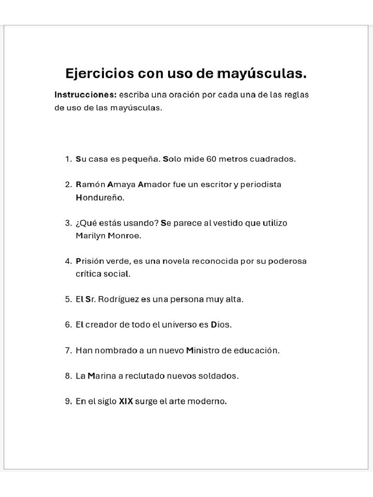 Reglas de Uso de Mayúsculas | PDF