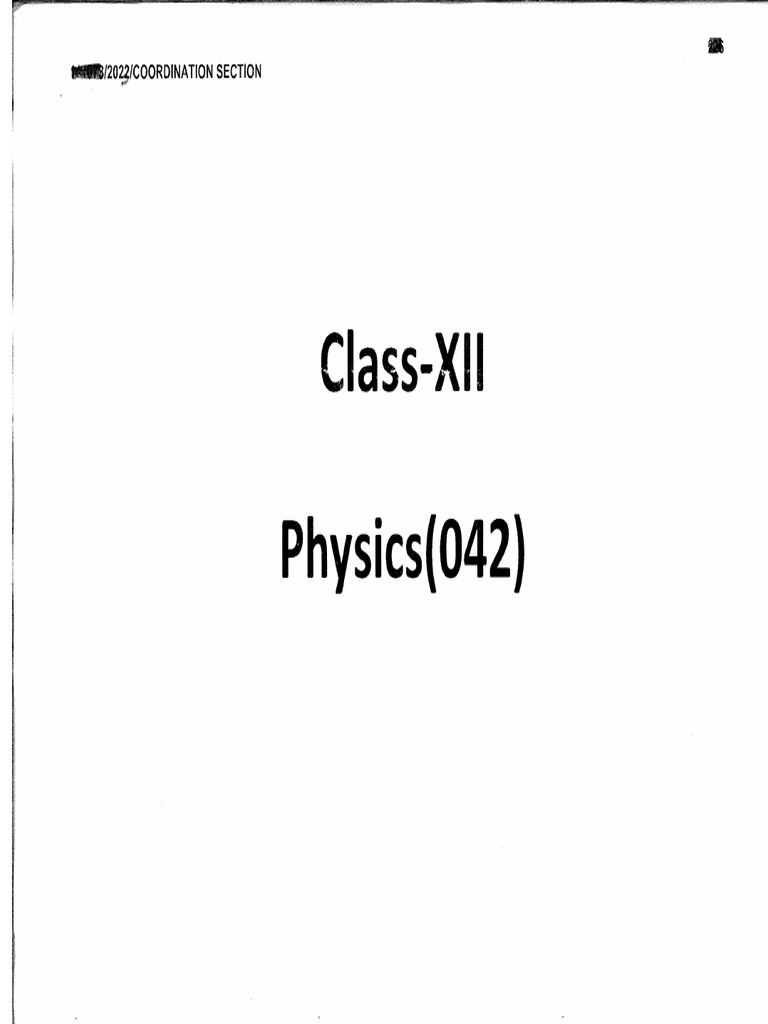 Topper Sheet Physics 2023 | PDF