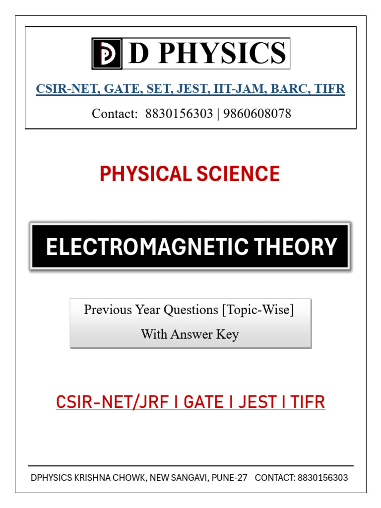 EMT All Topic-Wise PYQ's With Ans Key | PDF | Electric Field | Magnetic Field