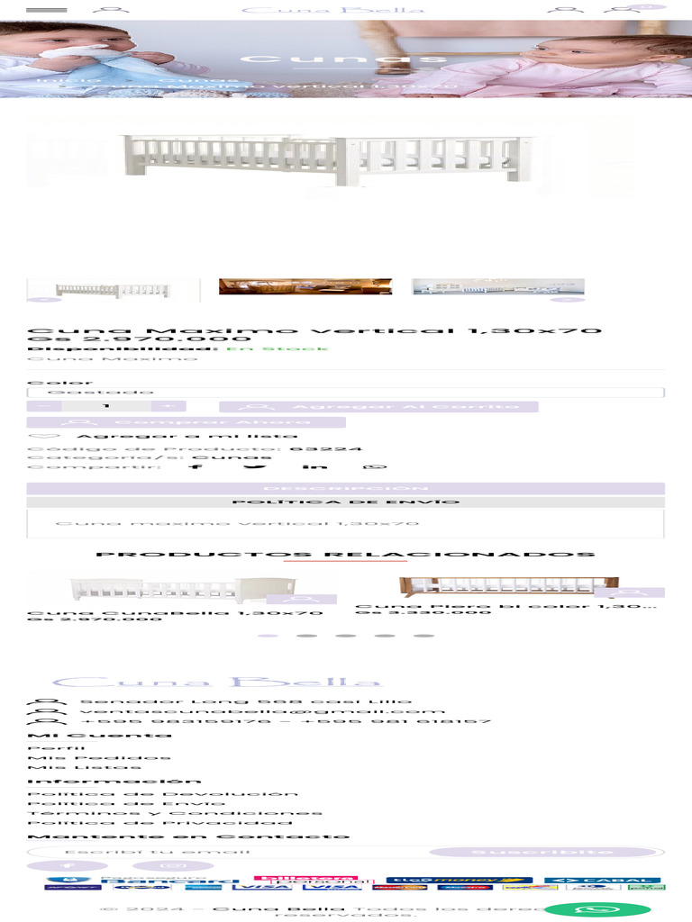 Cuna Maximo Vertical 1,30x70 - Cuna Bella | PDF