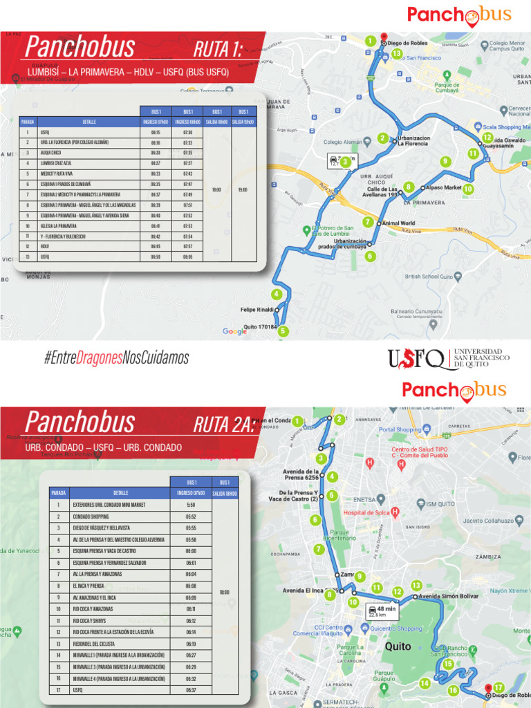 Bus Routes at USFQ University | PDF