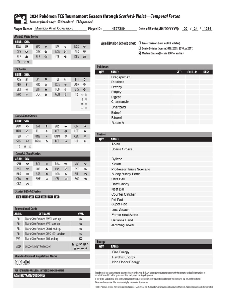 Decklist F | PDF | Pokémon | Japanese Games