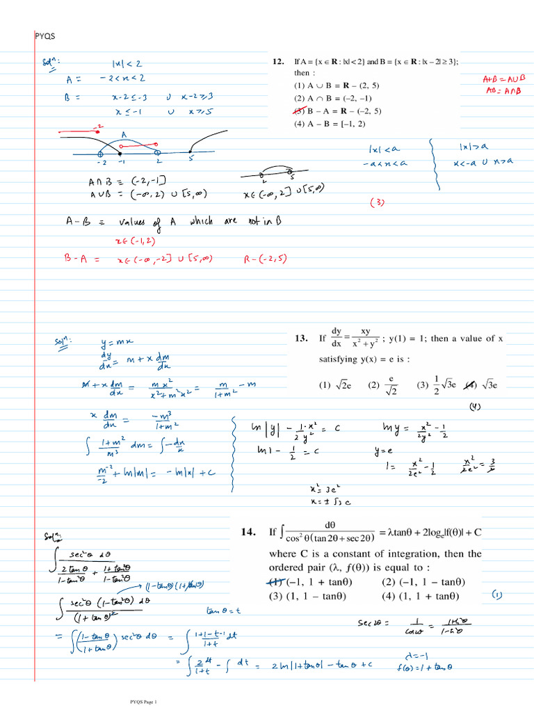 l4. 12n1 Mathematics Pyqs 23.11.2024 | PDF