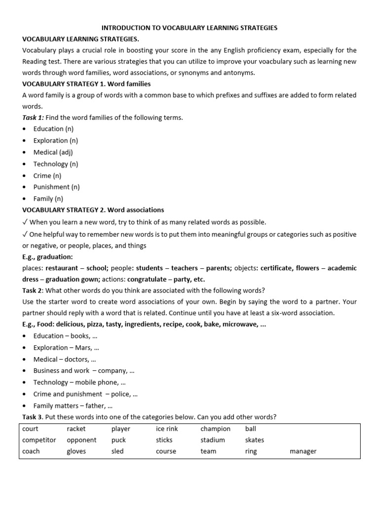 vocab | PDF | Vocabulary | Linguistics